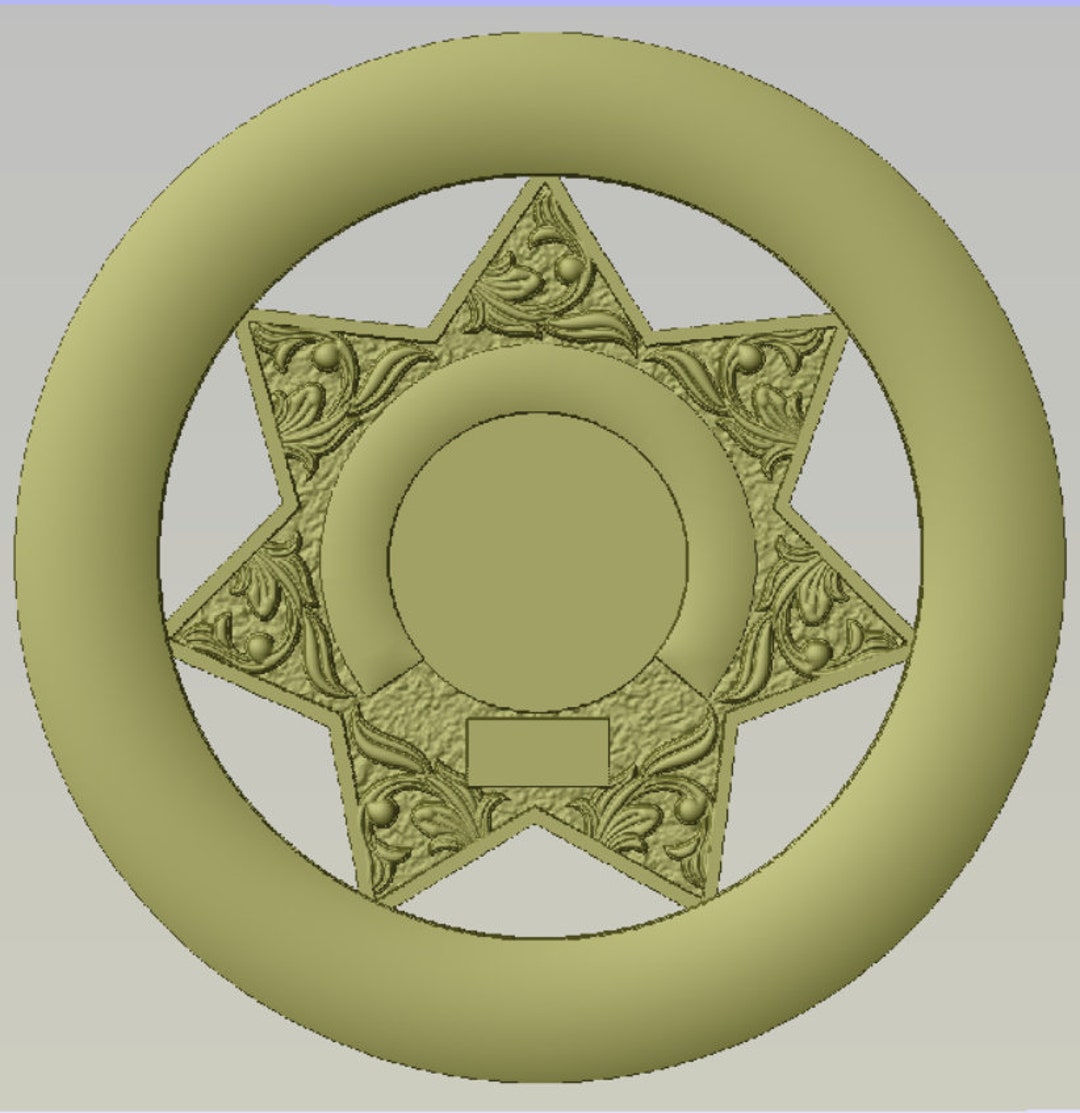 7-point Sheriff Badge in Circle STL Download File-no Physical Item - Etsy