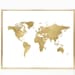World Map Gold Foil Print - Atlas Poster -contemporary Wall Art ...