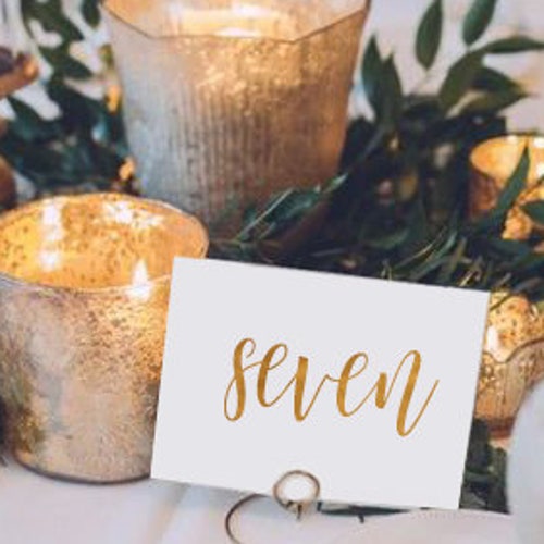 Wedding Table Numbers Gold Foil Table Number Gold Table - Etsy