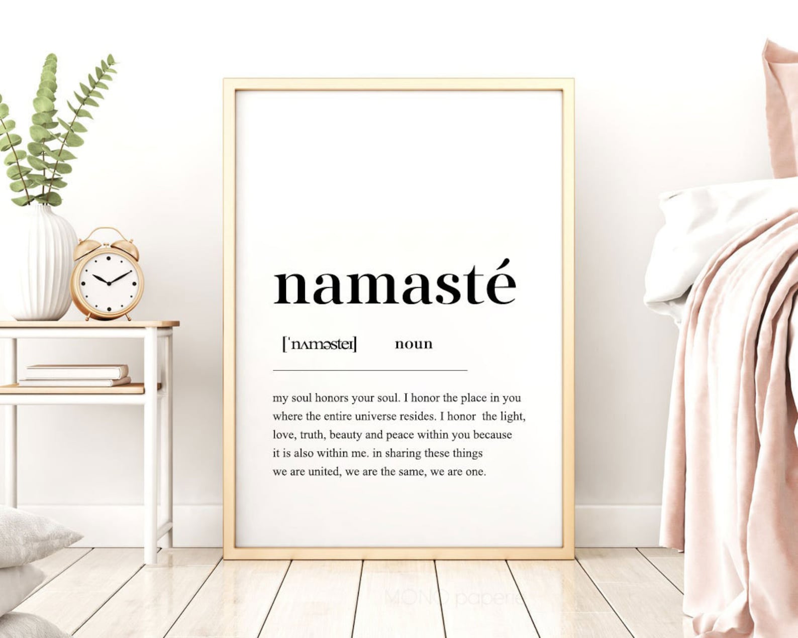 Namaste Definition Print - Home Decor - Contemporary Wall Art - Gift ...