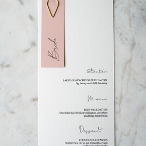 Personalised Wedding Menus, Guest Name Tag, Blush Pink Wedding Menu - Etsy