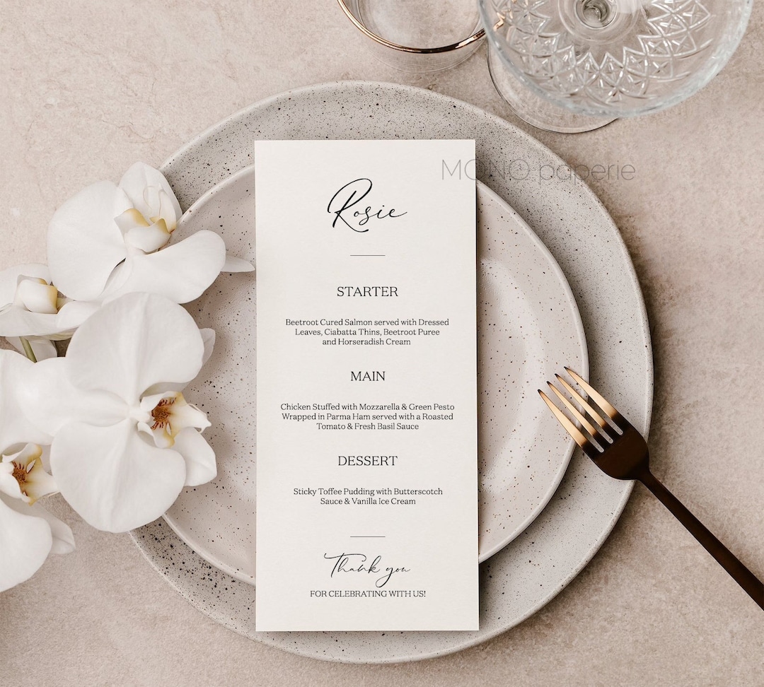 Wedding Menu, Place Cards , Wedding Name Cards, Dinner Seating Cards ...