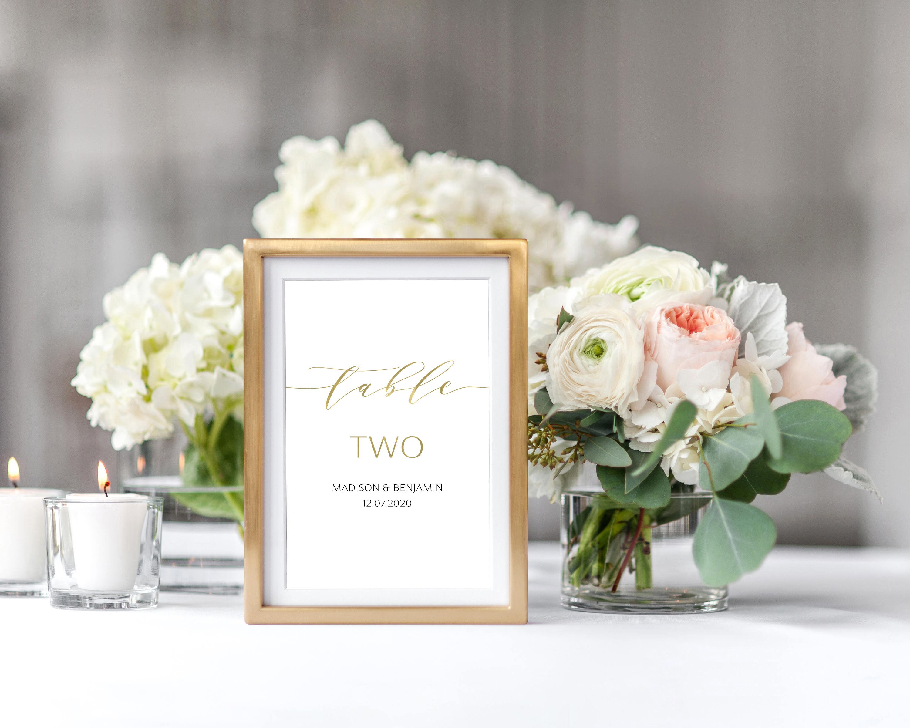 Table Number Cards - Gold Foil Table Numbers - Wedding Table Numbers ...