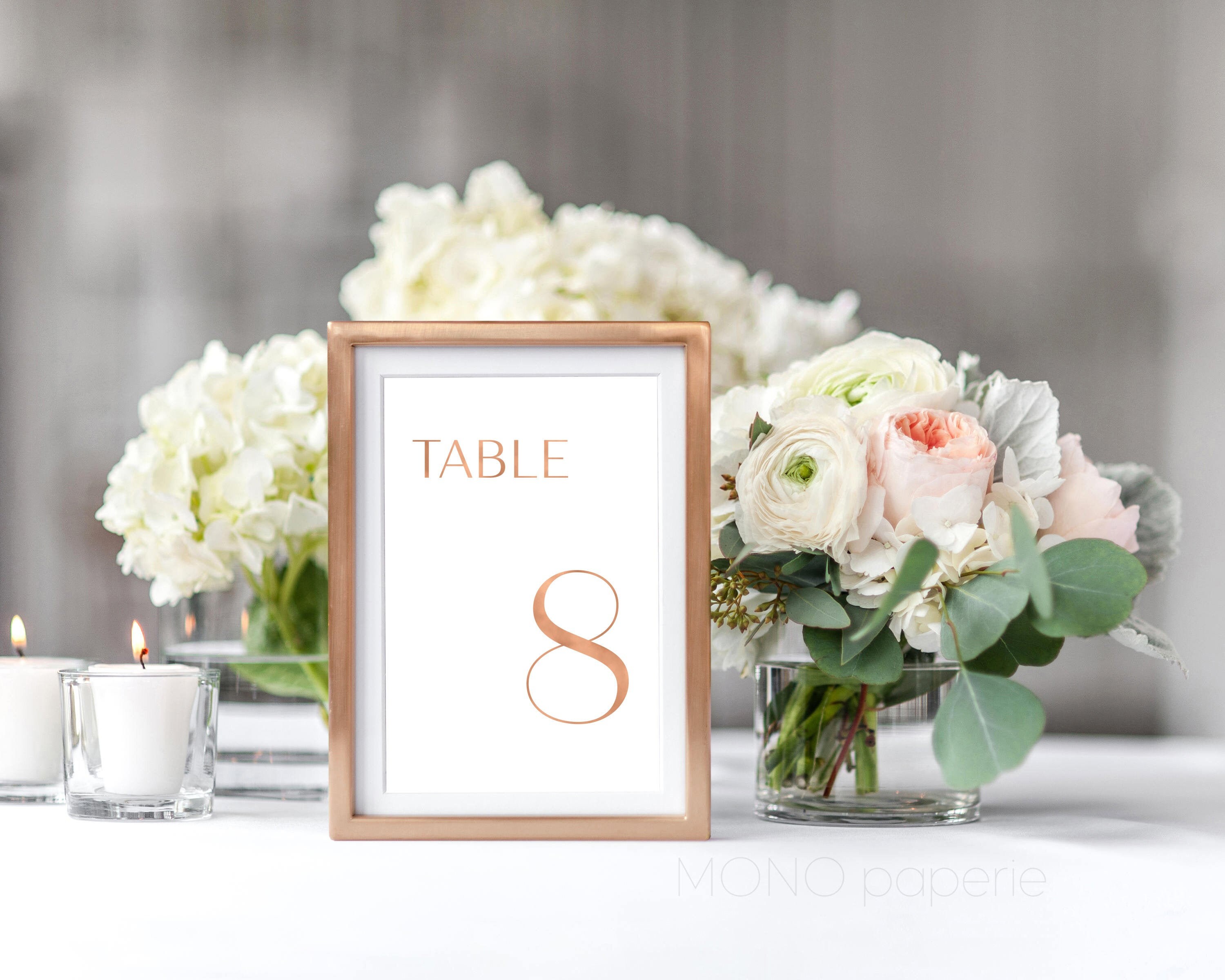 Wedding Table Numbers - Gold Foil Table Number - Gold Table Cards ...