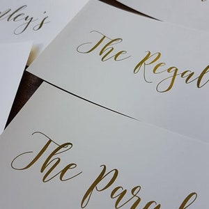 Custom Table Name Cards, Gold Foil Table Name, Gold Table Cards - Etsy