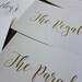 Custom Table Name Cards, Gold Foil Table Name, Gold Table Cards - Etsy