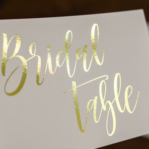 Custom Table Name Cards, Gold Foil Table Name, Gold Table Cards - Etsy