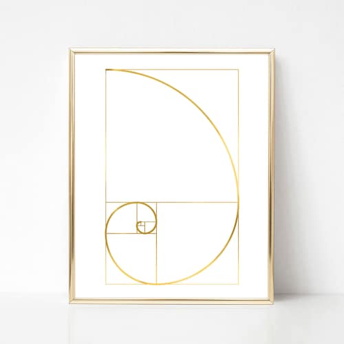 Fibonacci Spiral Wall Art Poster Mathematics Fibonacci | Etsy