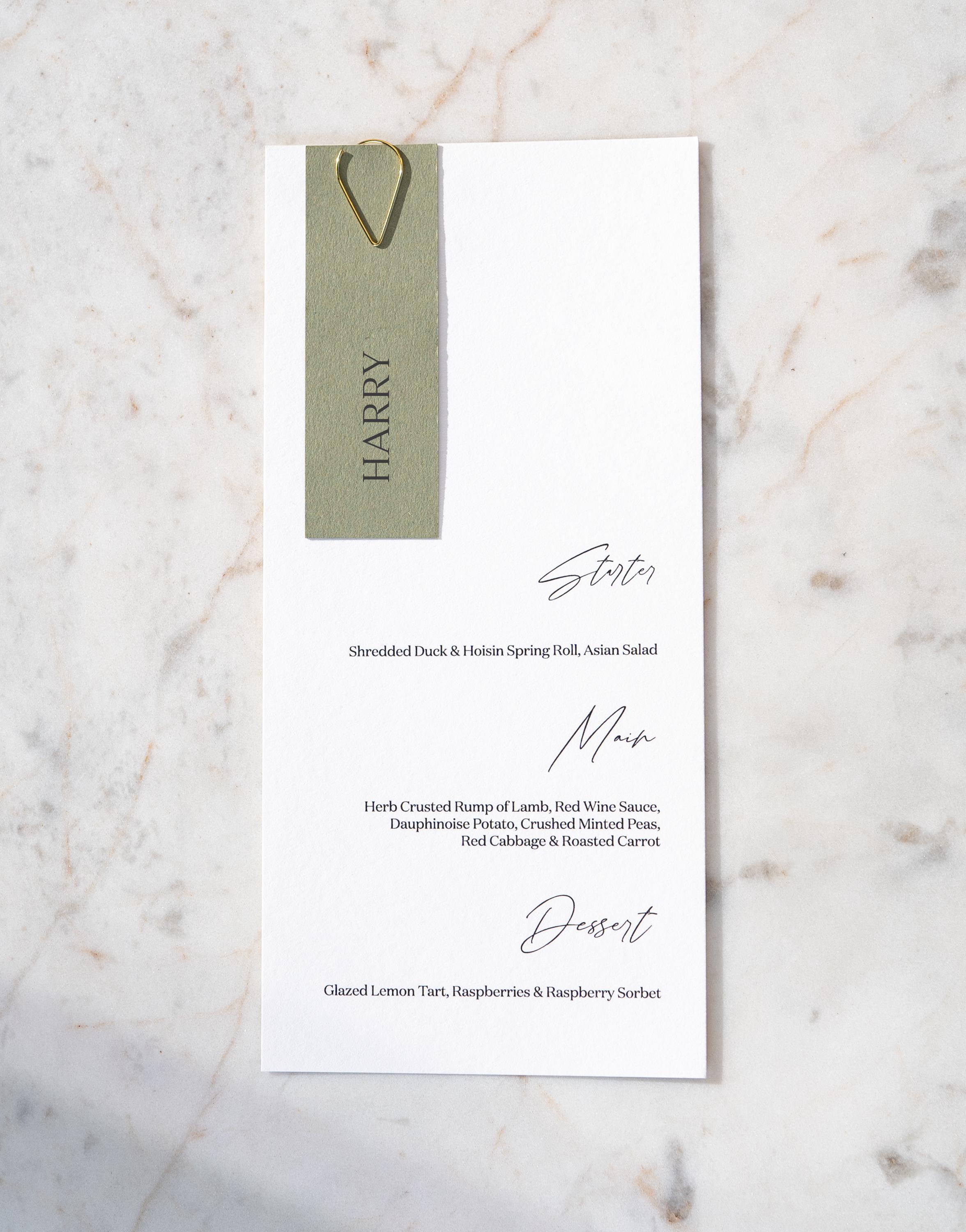 Menu Name Tag - Wedding Name Card - Place Card - Etsy UK