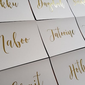 Custom Table Name Cards, Gold Foil Table Name, Gold Table Cards - Etsy
