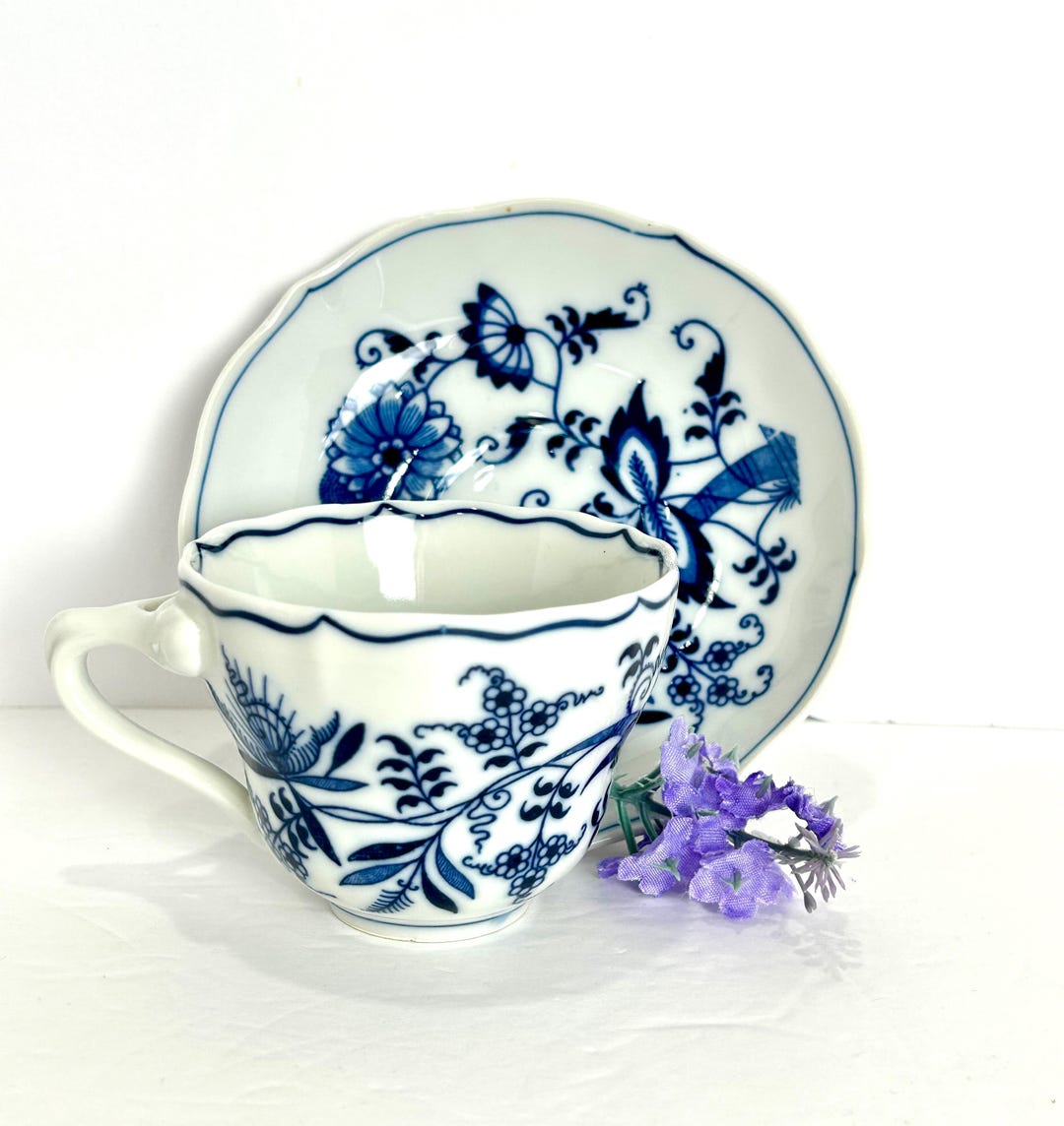 Blue Danube Tea Cup and Saucer: Blue Onion Porcelain, Made in Japan - Etsy