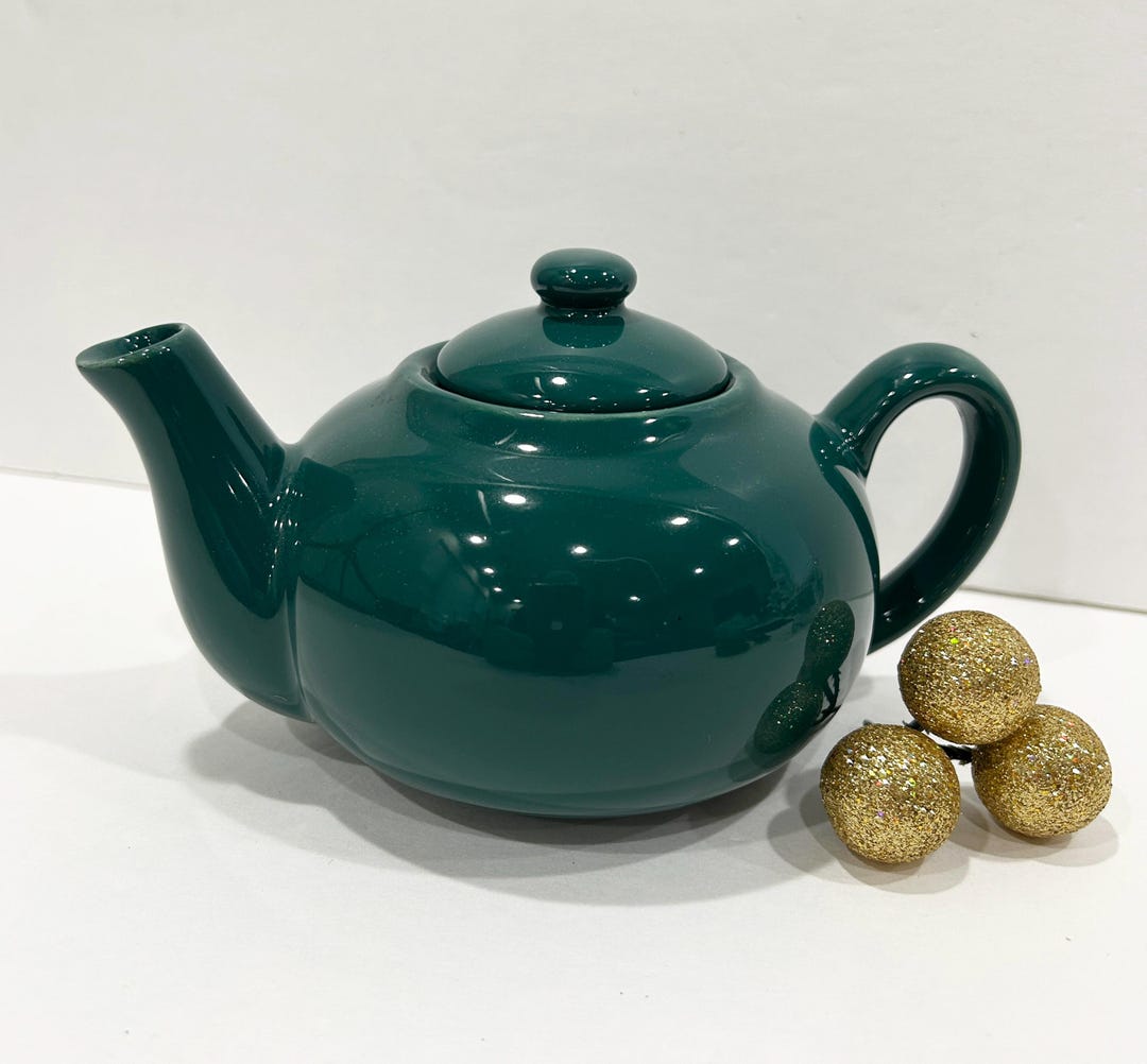 Small Ceramic Teapot, Green Teapot for One, Vintage Teapot, Teapot Gift ...