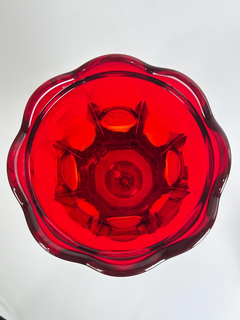 Fostoria Coin Glass Ruby Footed Urn Lidded - Etsy