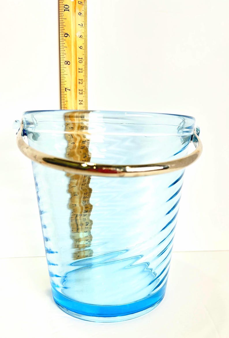 Fostoria Azure Blue Glass Ice Bucket: Art Deco Barware - Etsy