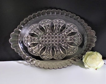 Antique Sunbeam Pattern Clear Spooner, Celery Dish US Glass Co. Circa ...