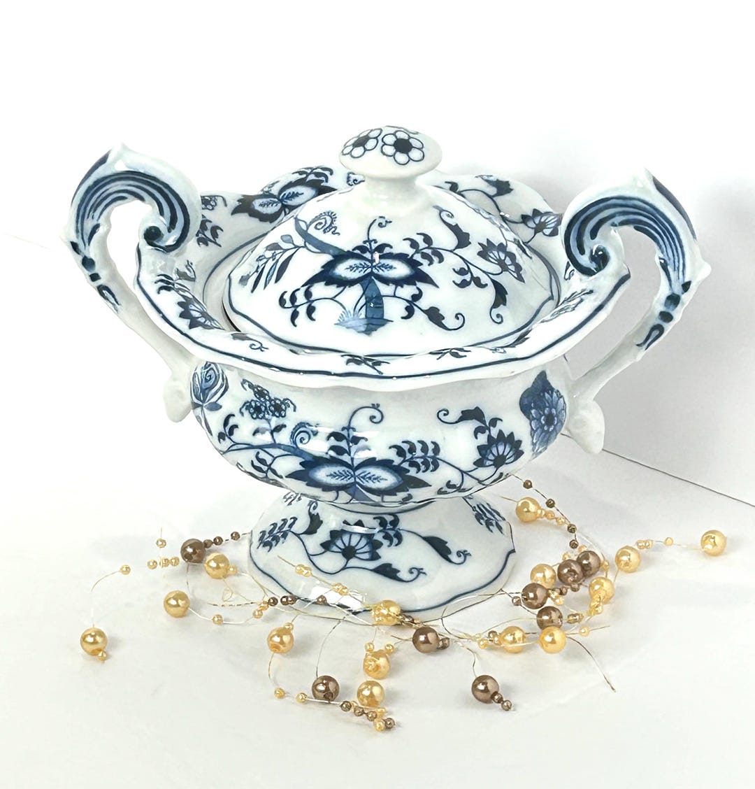 Blue Danube Mayonnaise and Lid, Blue and White Decor, Kitchen Serving ...