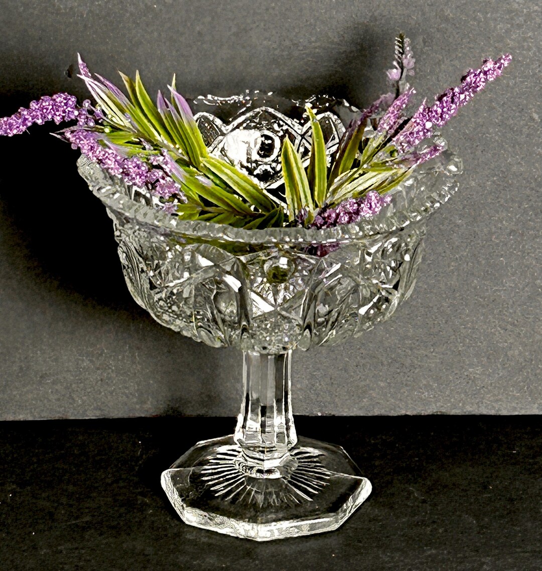 Mckee Glass Compote: EAPG Quintec Candy Dish - Etsy