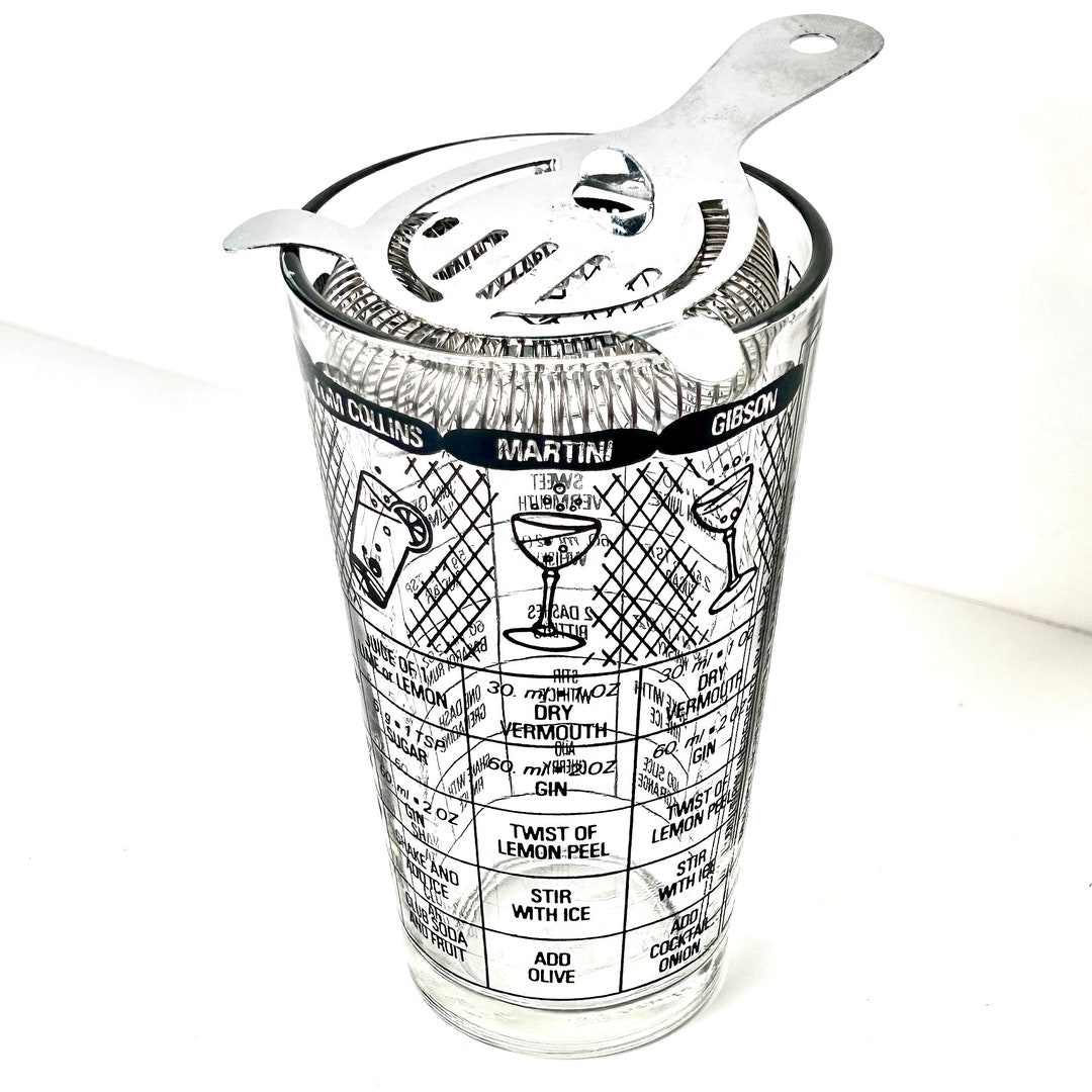 Vintage Barware Cocktail Mixing Glass, Measuring Glass - Etsy