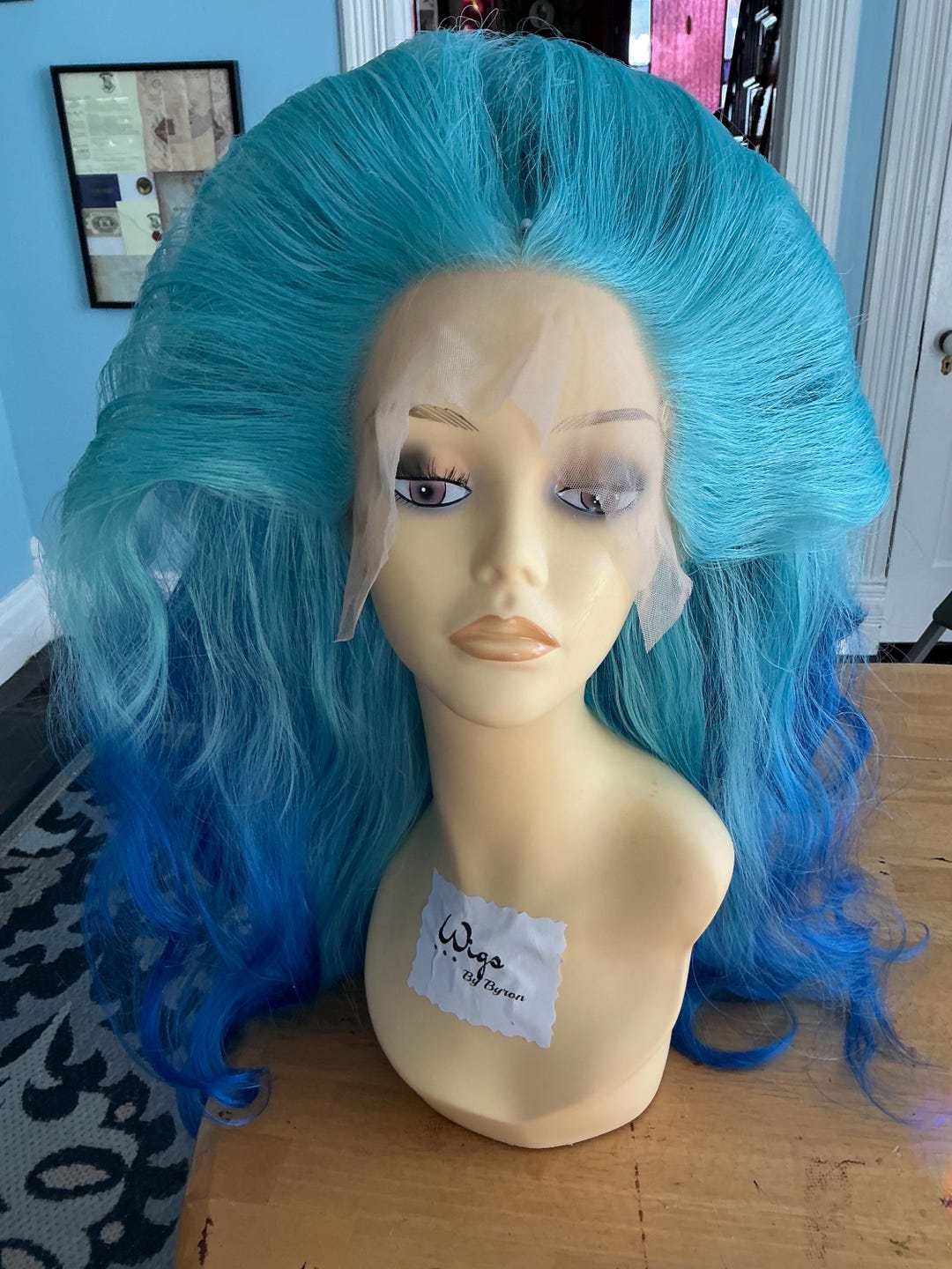 Two Toned Blue Drag Wig - Etsy