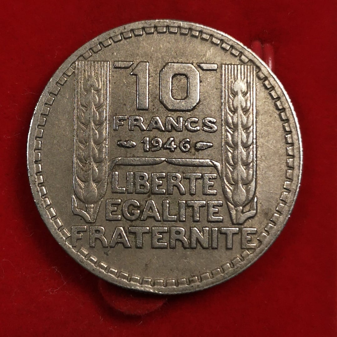 Monnaie France 1946 10 francs Turin Cupronickel, grosse tête, Rameaux ...