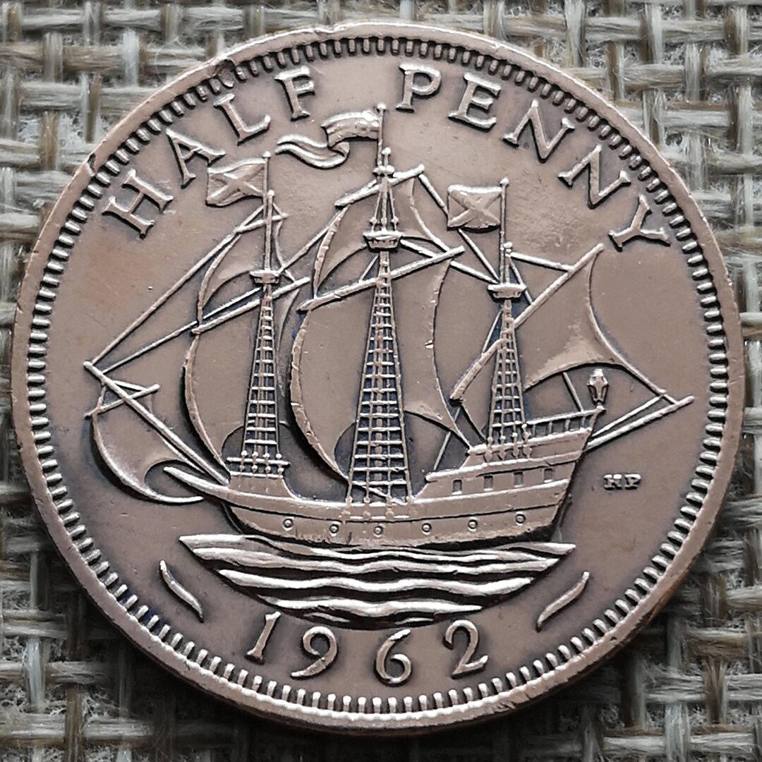 United Kingdom Coin 1962 Half Penny Elizabeth II 1st Effigy, Without ...