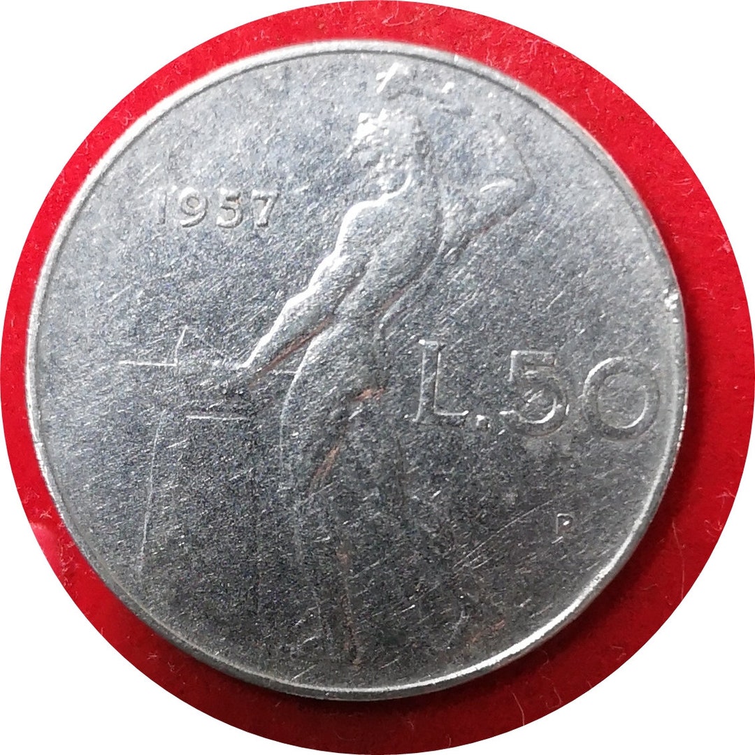 Coin Italy 1957 50 Lire Large Module - Etsy
