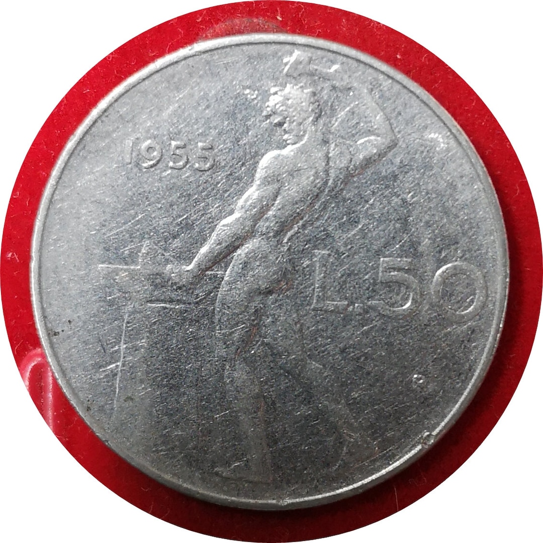 1955 Coin Italy 50 Lire Large Module KM95.1 - Etsy