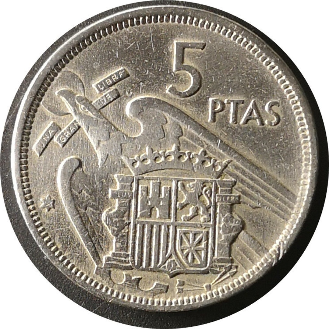 5 Pesetas 1958 Spain, Franco 1957, Collectible Currency - Etsy