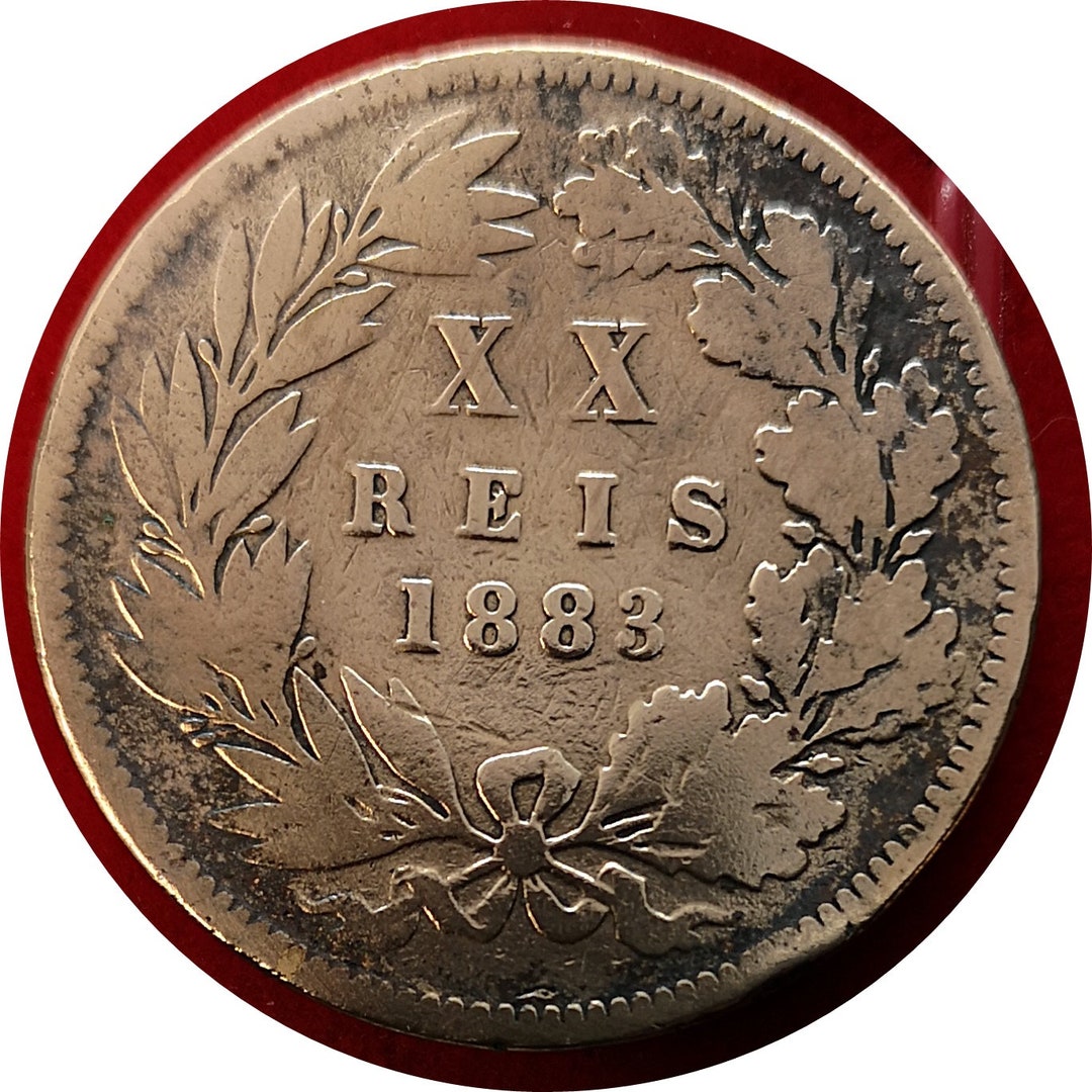 Portugal Coin 1883 20 Réis Louis I - Etsy