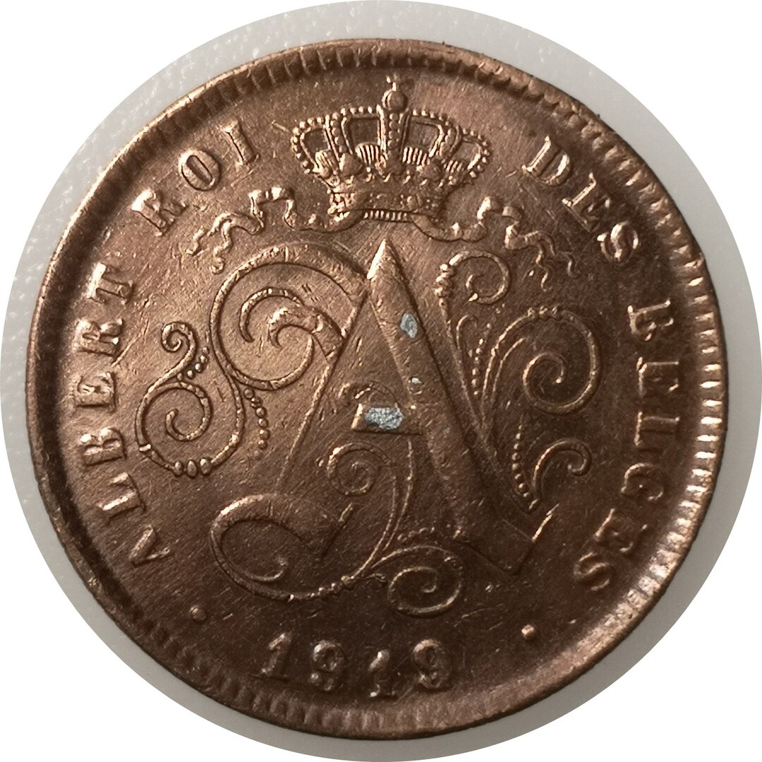 Belgium 1919 2 Centimes Albert I in French - Etsy