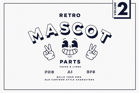 31 Retro Mascot Parts VOL 2 Faces & Limbs - Etsy