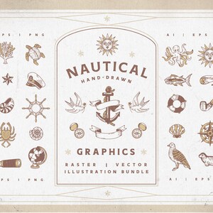 Sea Nautical Vectors & PNG Clipart 36 Transparent Clip Art - Etsy