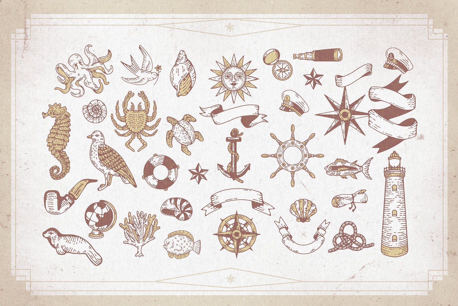 Sea Nautical Vectors & PNG Clipart 36 Transparent Clip Art - Etsy