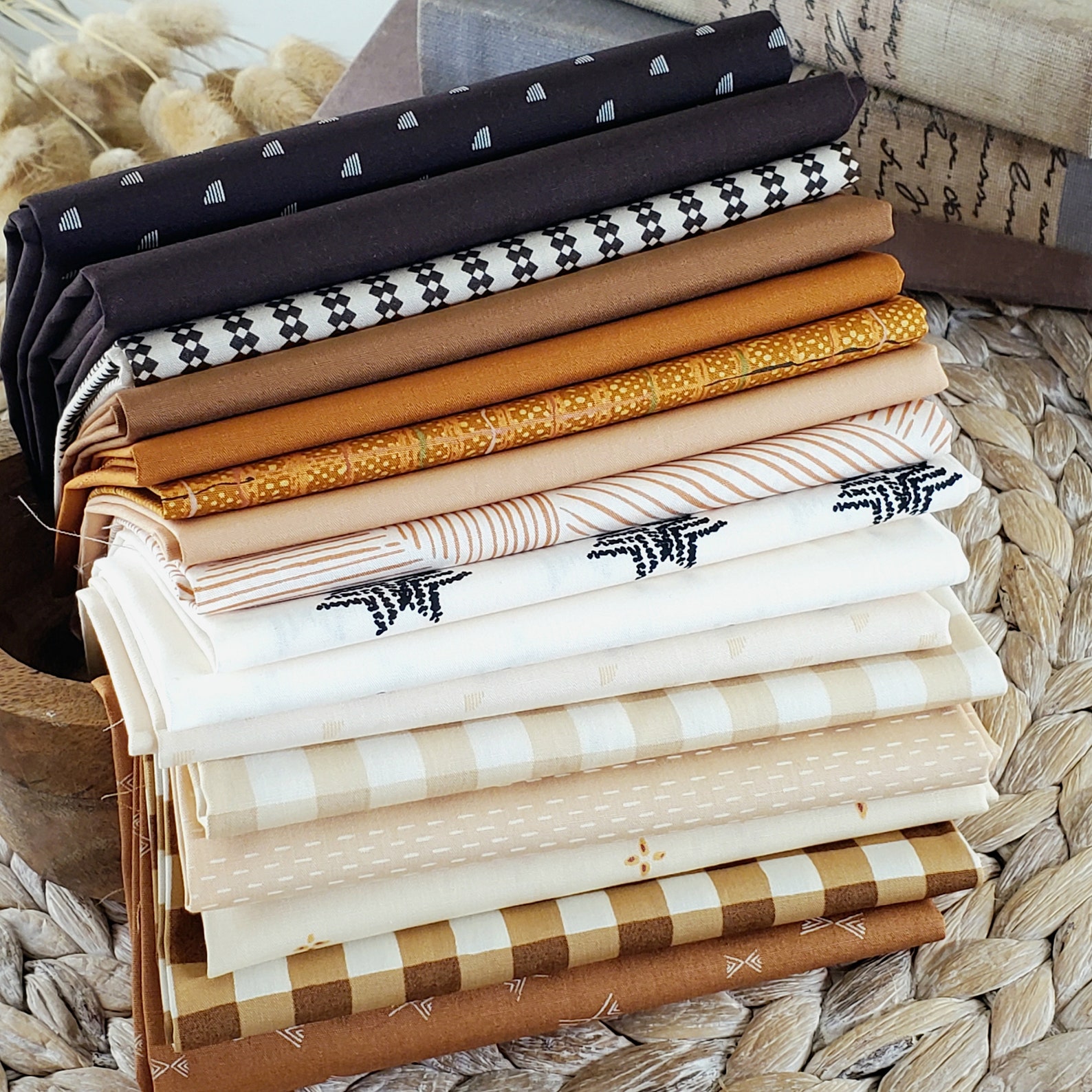 Caramel Delight Fabric Bundle, Art Gallery Quilting Cotton, Fall Colors ...