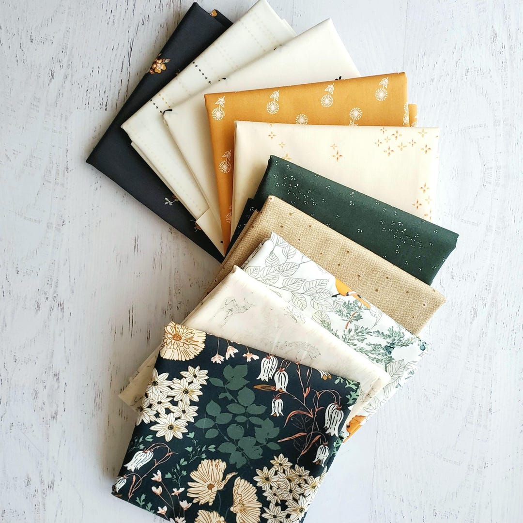 Fat Quarter Bundle or Half Yard 10 Piece Wildwood Curated Quilt Bundle ...