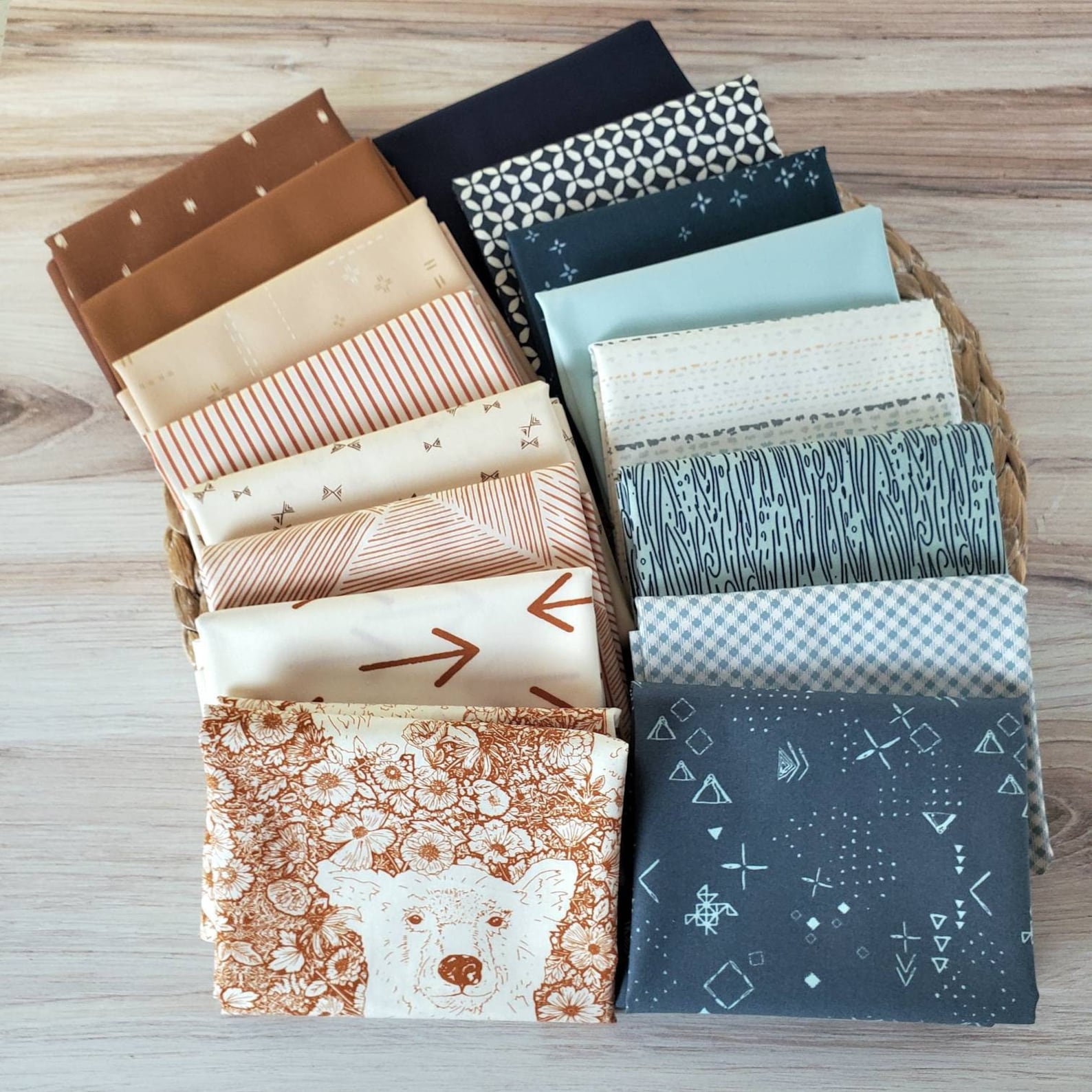 Curated Fat Quarter or Half Yard Pathfinder 16 Fabrics in Blue, Sienna ...