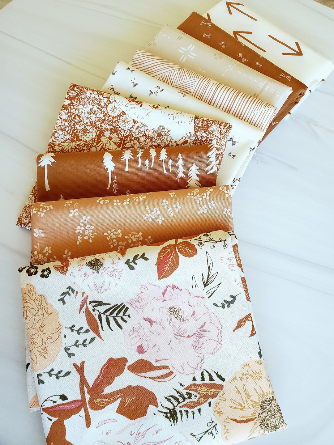 Wandering Woods Curated Fat Quarter Bundle 9 Piece Quilt Bundle. 100% ...