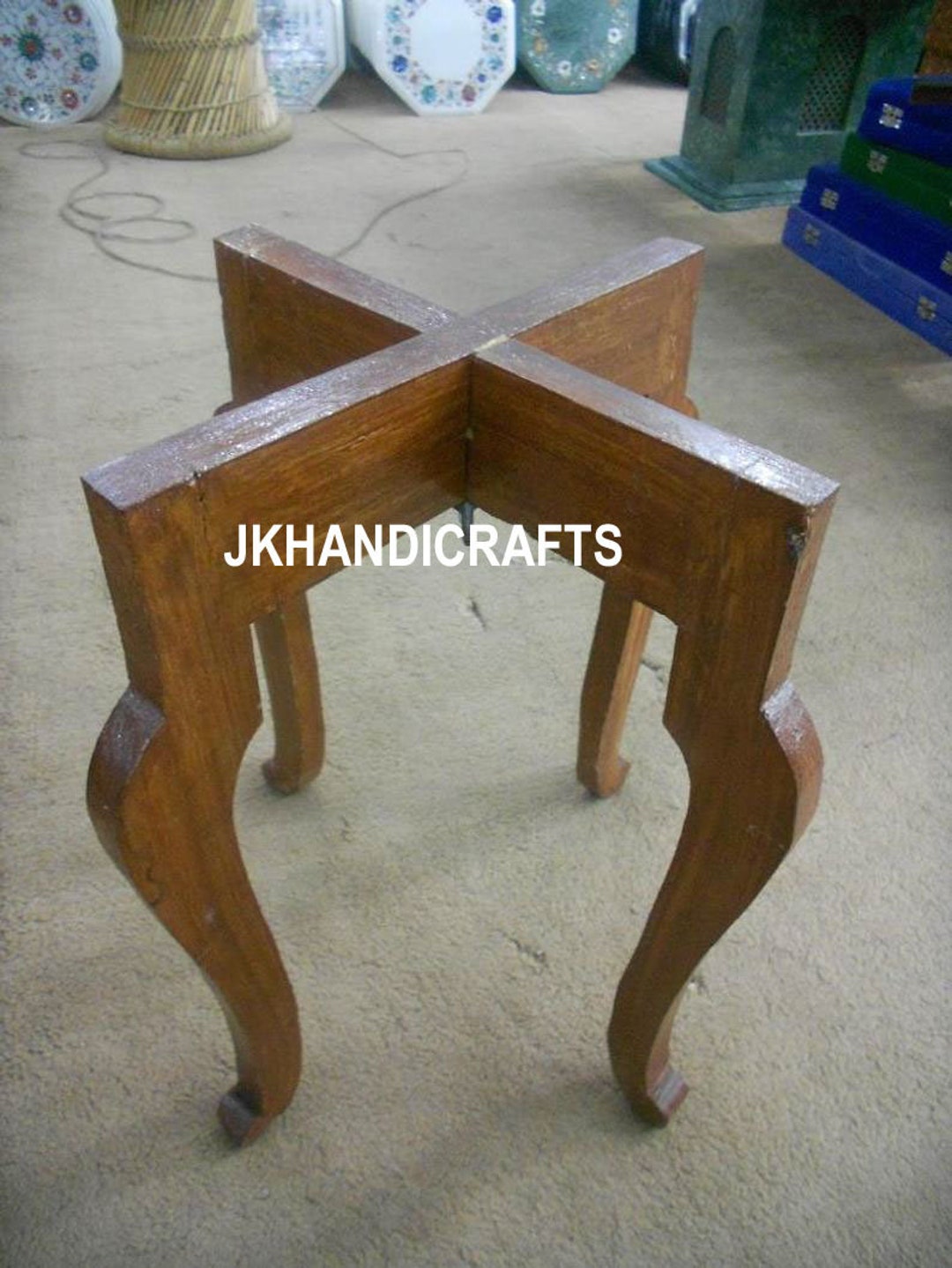 Teak Wood Stand for Marble Coffee Table Top Handmade Made in - Etsy