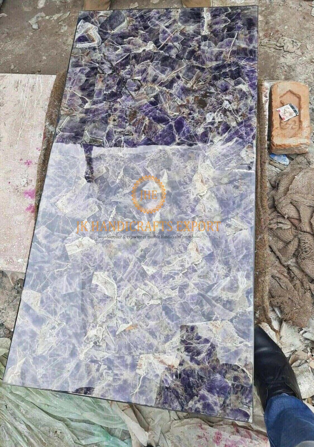 Amethyst Stones Countertop / Dining Table, Purple Amethyst Stone ...