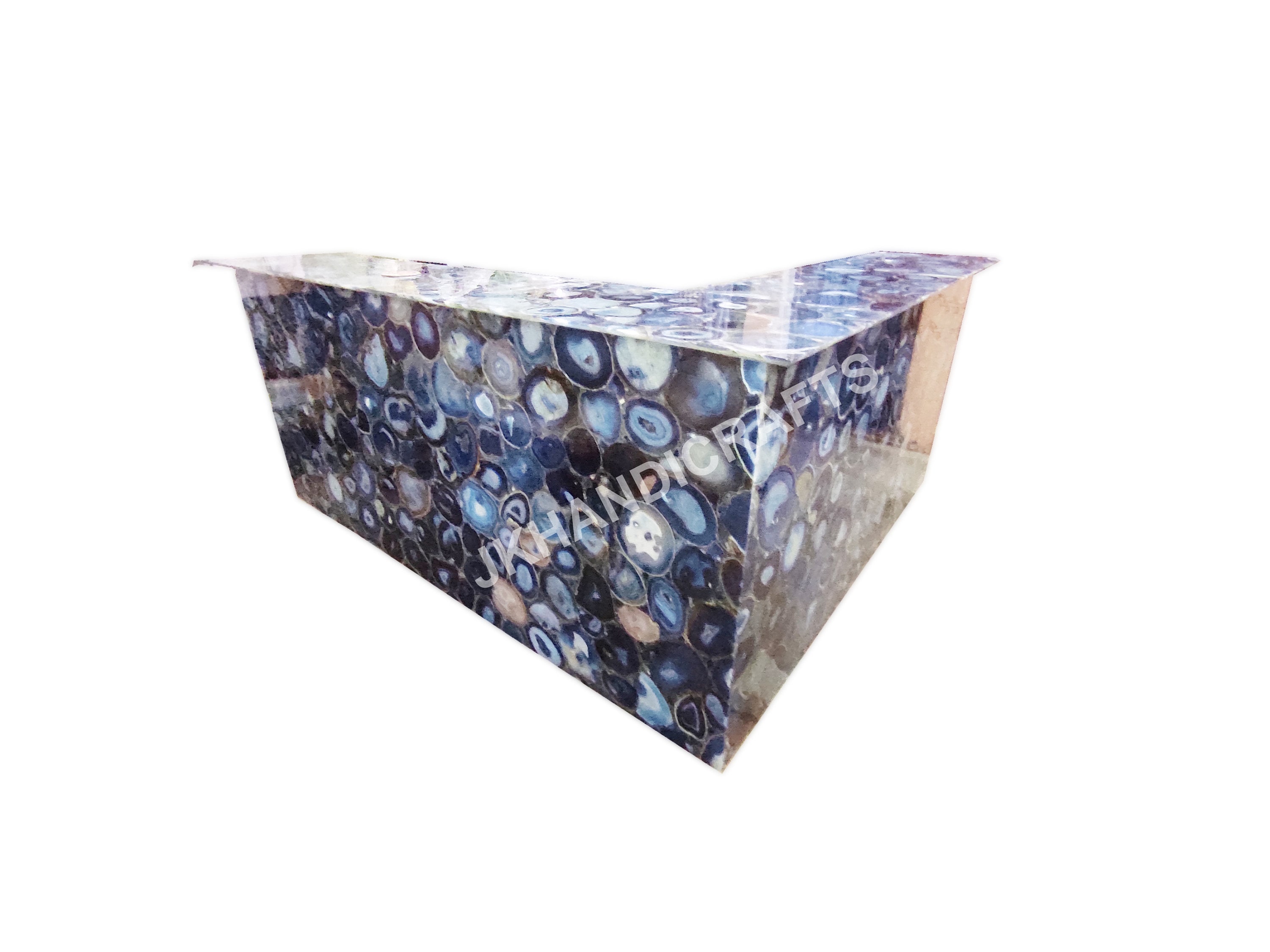 Brazilian Blue Agate Bar Counter L Shape Bar Counter With LED Light 96 ...