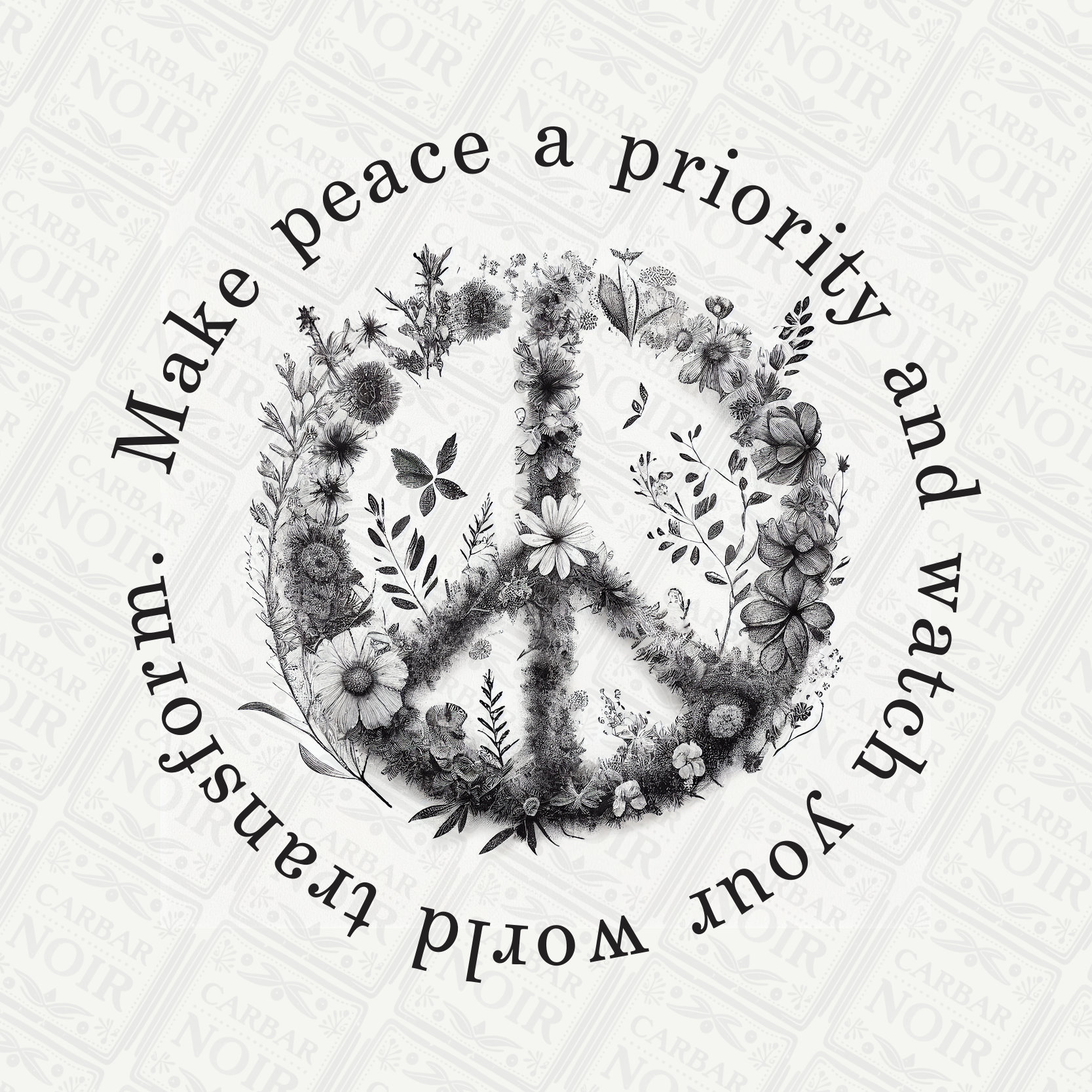 Digital Download: Floral Peace Sign Design Make Peace a Priority ...