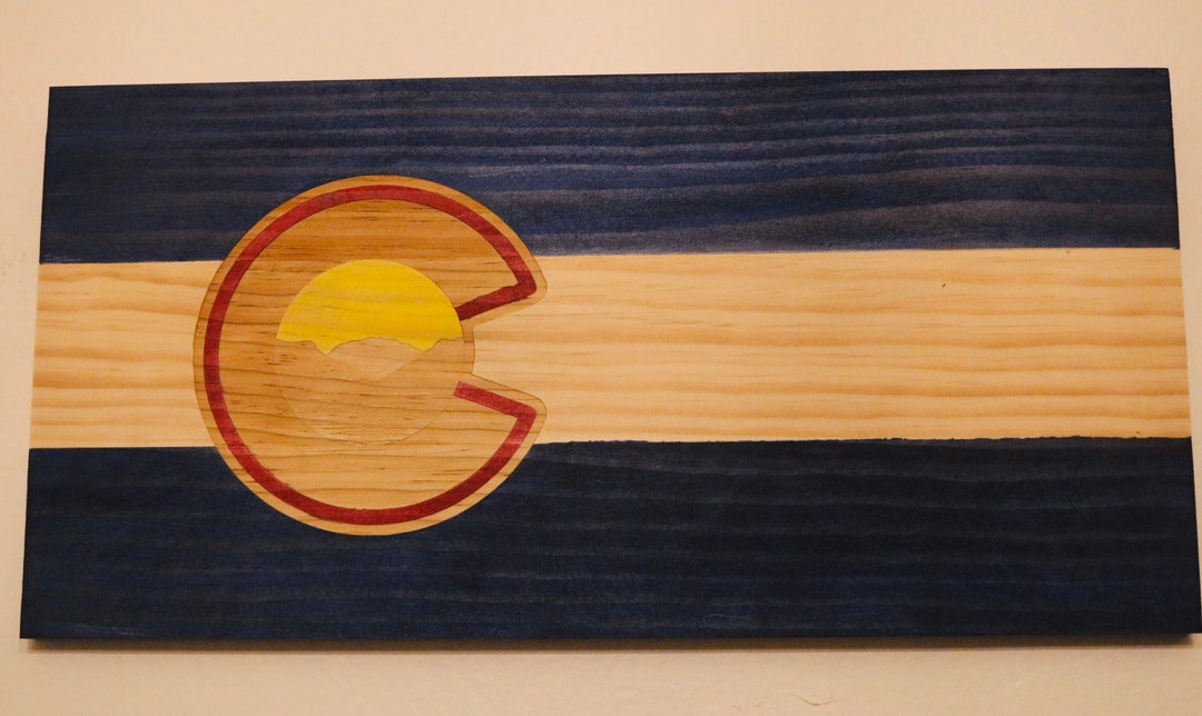 Colorado Wood Flag 21/10.25 Inch - Etsy