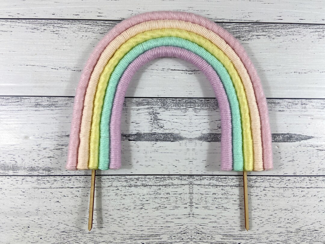 Soft Pastel Rainbow Cake Topper, Birthday Cake, Rainbow Baby Shower ...
