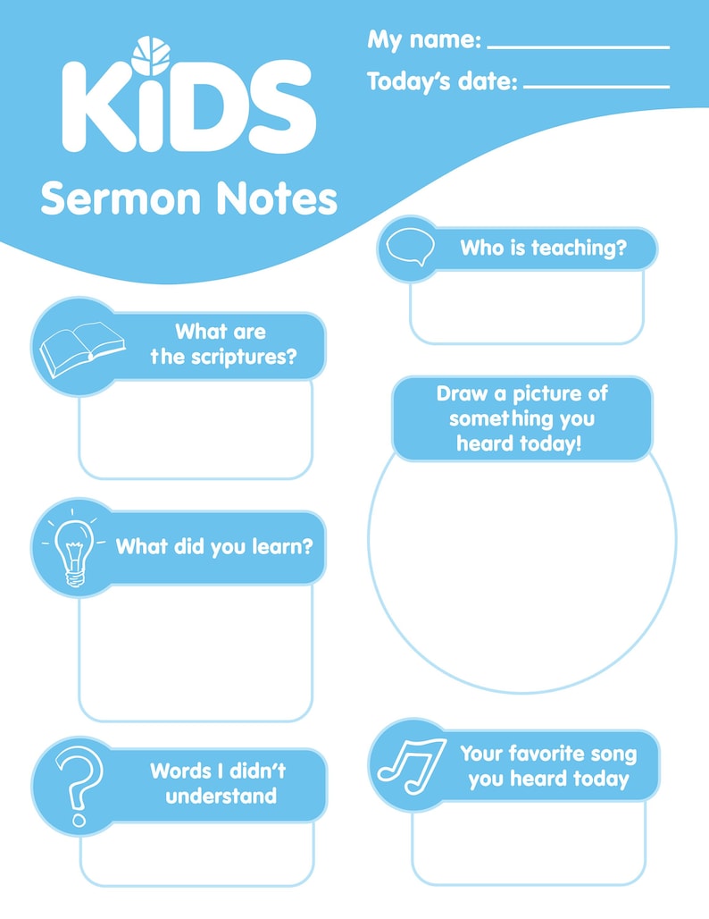 Kids Sermon Notes Editable Template - Etsy