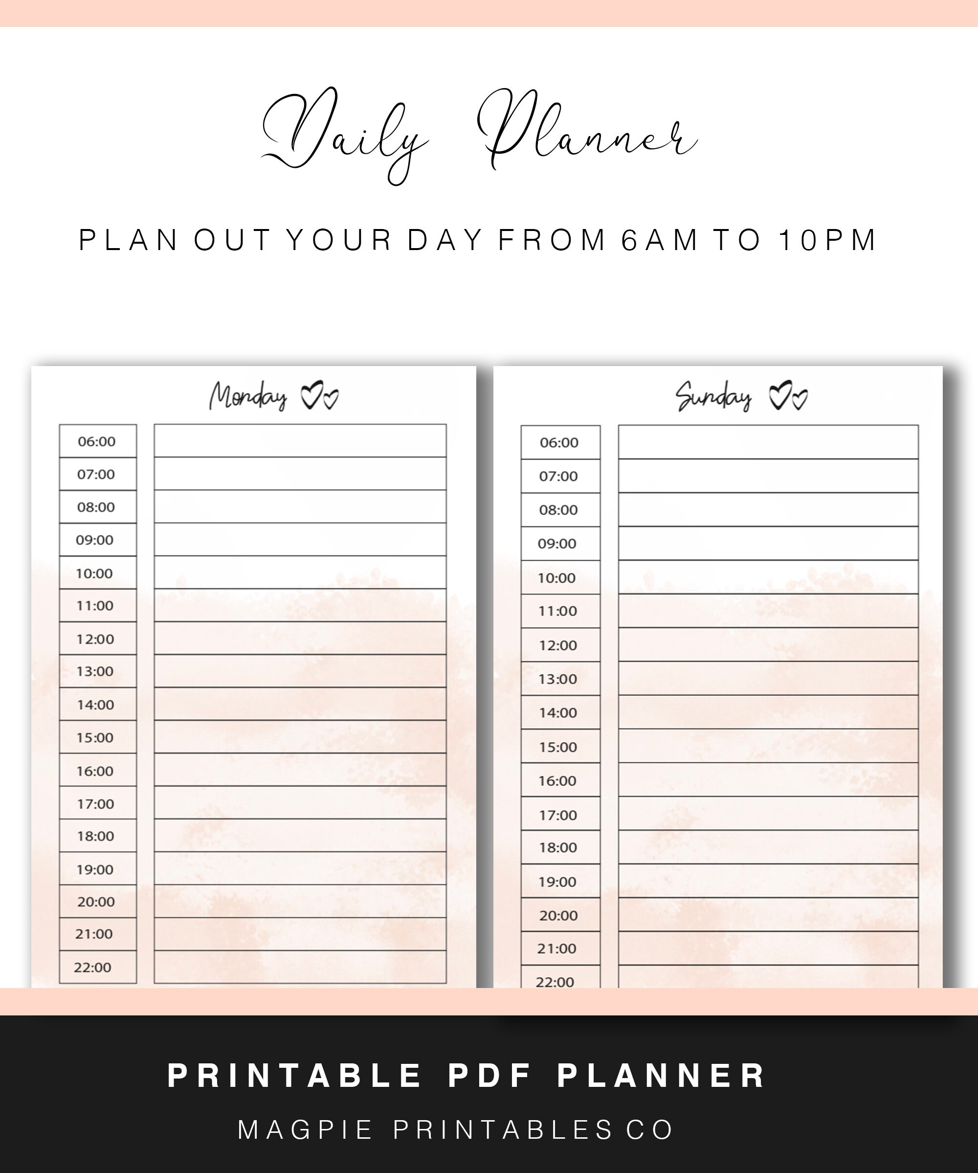 A4 Daily Planner to Do List Printable, Daily Agenda, Daily Schedule ...