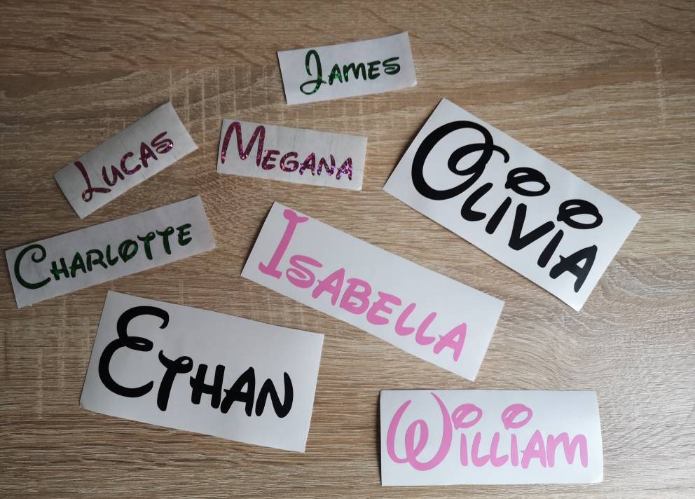 Personalised Disney Vinyl Name Stickers Disney Name Decal Custom Name ...