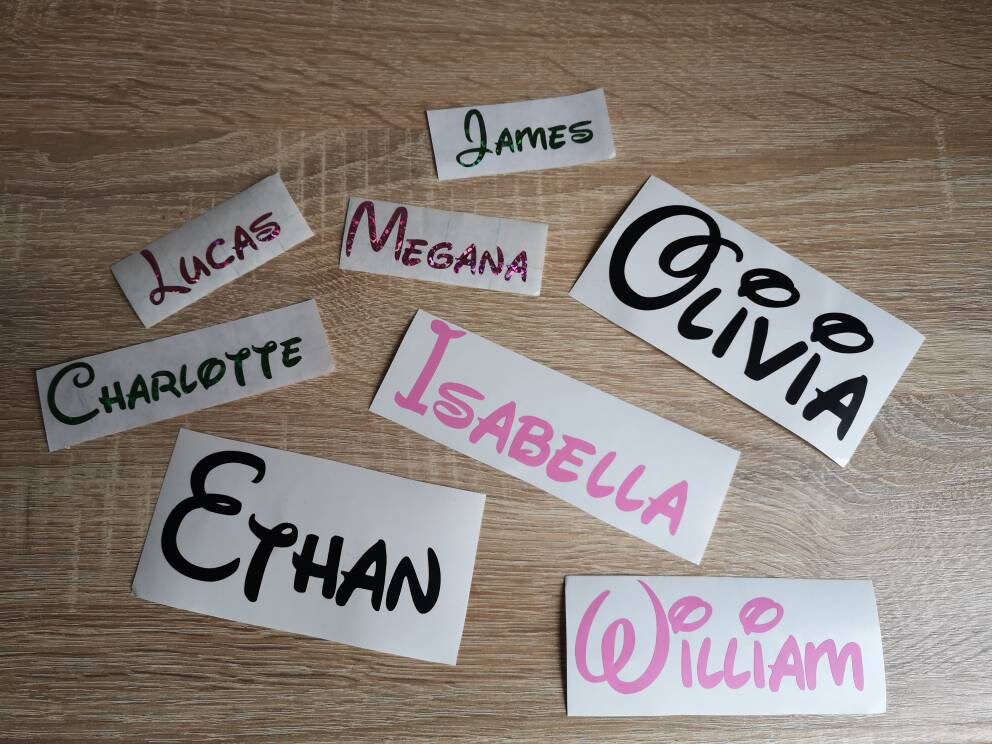 Personalised Disney Vinyl Name Stickers Disney Name Decal Custom Name ...