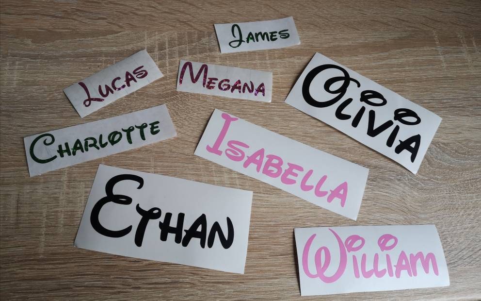 Personalised Disney Vinyl Name Stickers Disney Name Decal Custom Name ...