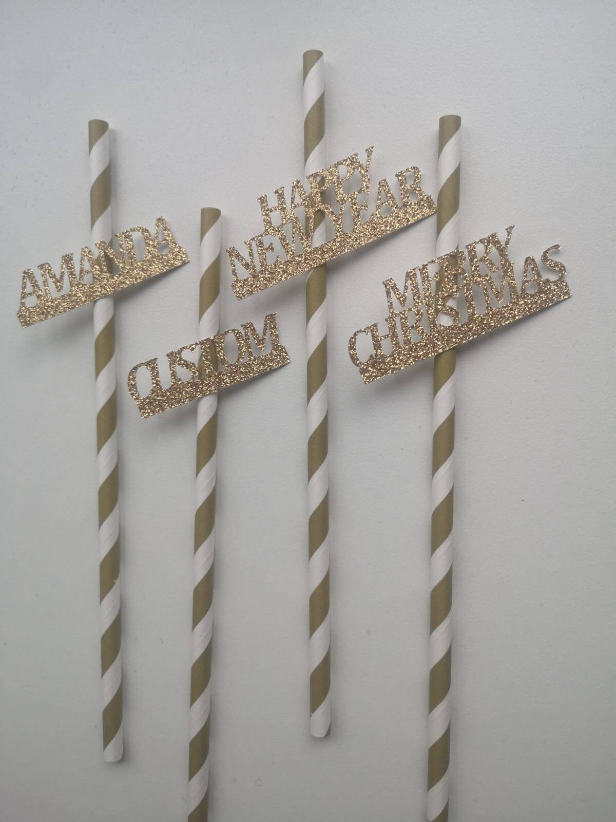 Custom Straws Personalized Straws Straw Glitter Birthday Party Name on ...