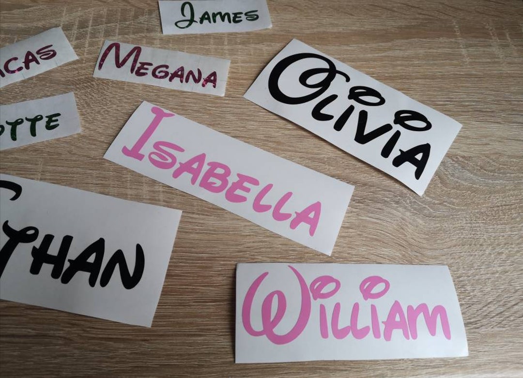 Disney Name Decal Personalised Disney Vinyl Name Stickers Custom Name ...